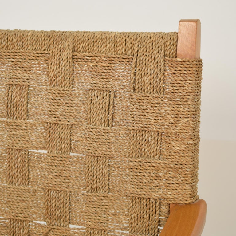 Pair of 1920 Bauhaus Beech and Woven Rope / Cane Armchairs by Erich ...