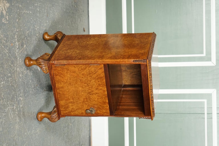 PAIR OF 1920'S HARRODS LONDON ART DECO BURR WALNUT BEDSIDE TABLE ...