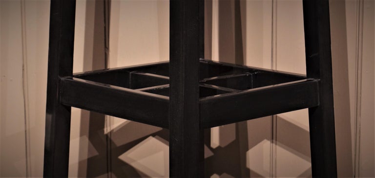 Pair of 1930s Ebonised Hat, Coat and Umbrella Stands, Black and Chrome ...