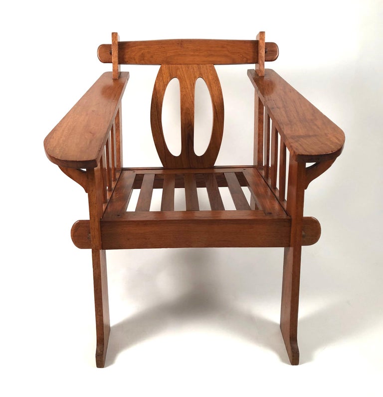 Pair of 1930s Hawaiian Teak Lounge Chairs at 1stDibs