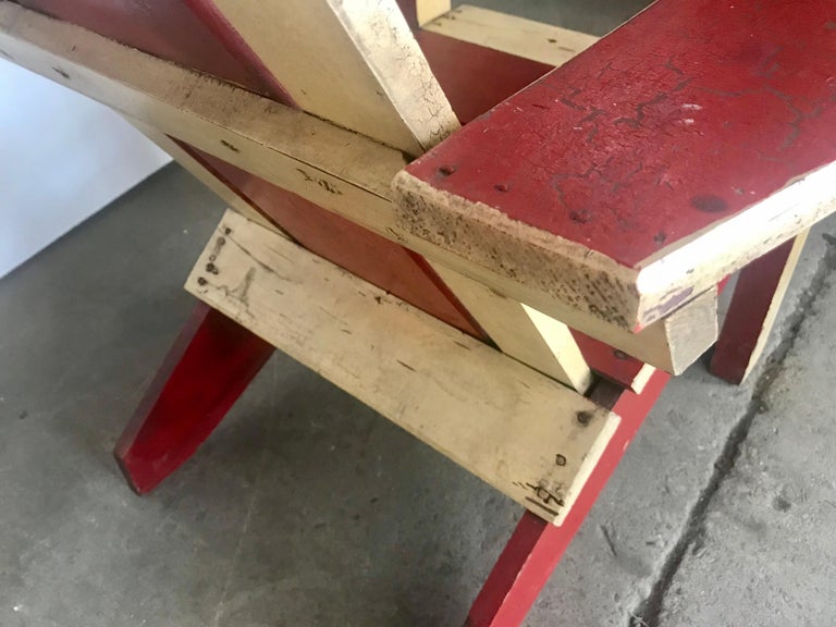 Pair of 1930s Painted Two-Tone Adirondack, Westport Deck Chairs at 1stDibs