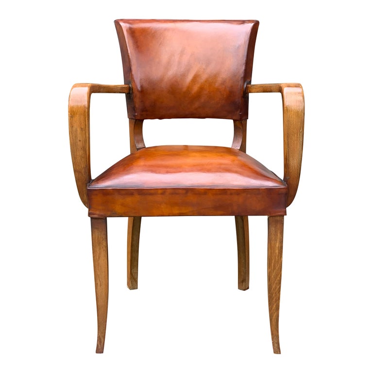 Pair of 1940s Leather Bridge Chair at 1stDibs