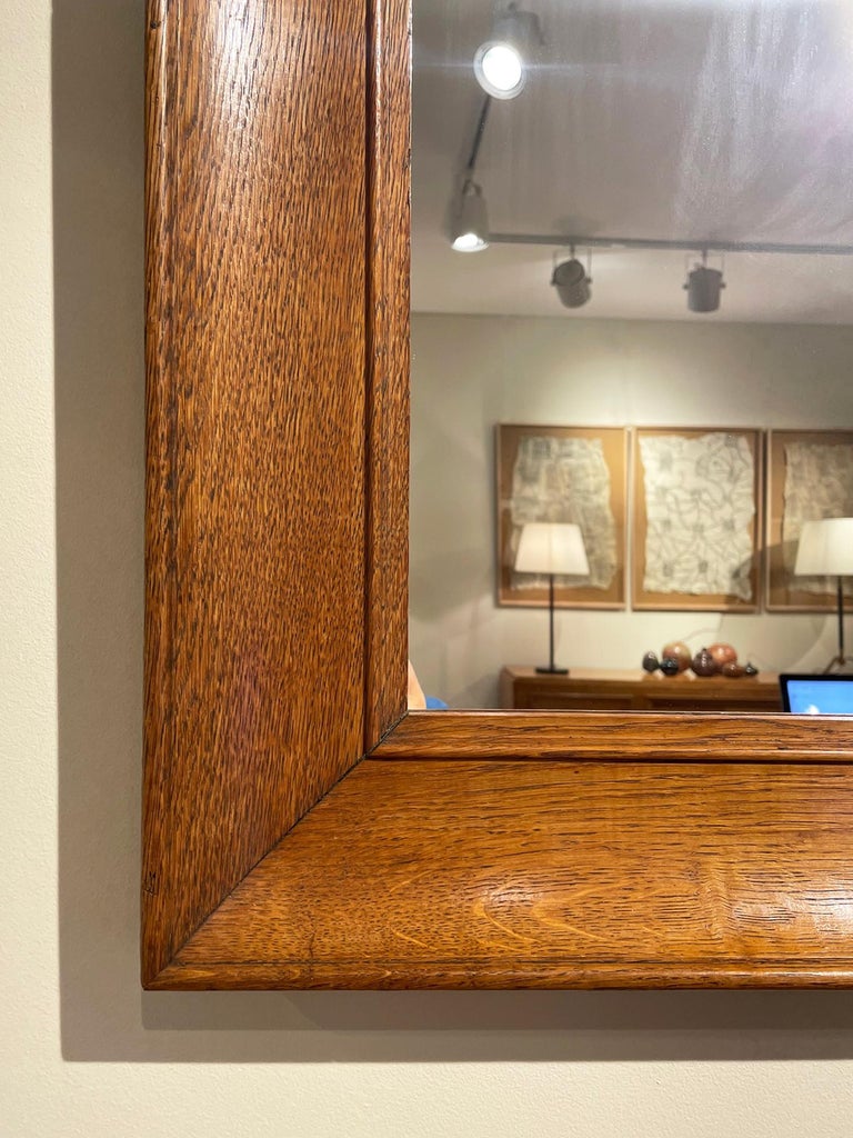 Pair of 1940s Oak Mirrors For Sale at 1stDibs