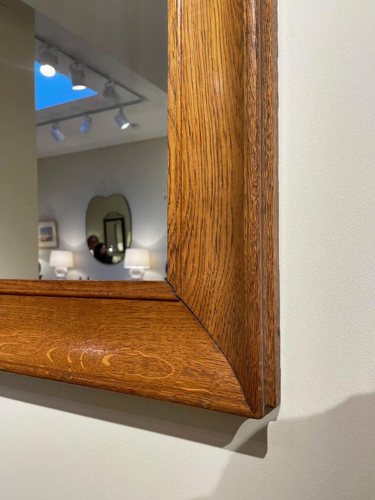 Pair of 1940s Oak Mirrors For Sale at 1stDibs