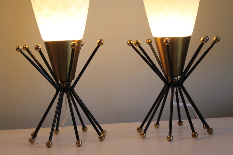 Pair of 1950s Atomic Sputnik Lamps at 1stDibs