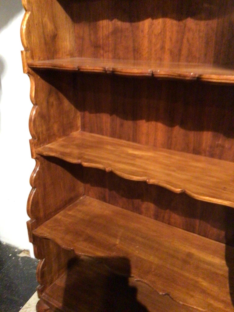 Pair of 1950s French Tall Wood Bookcases For Sale at 1stDibs