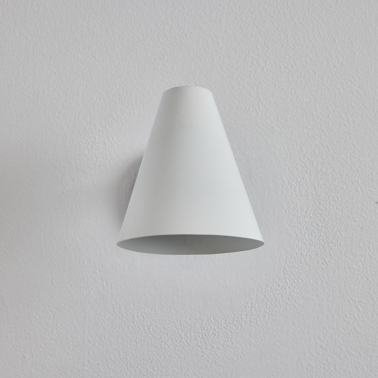 Pair of 1950s Jacques Biny Black and White Metal Wall Lights For Sale ...