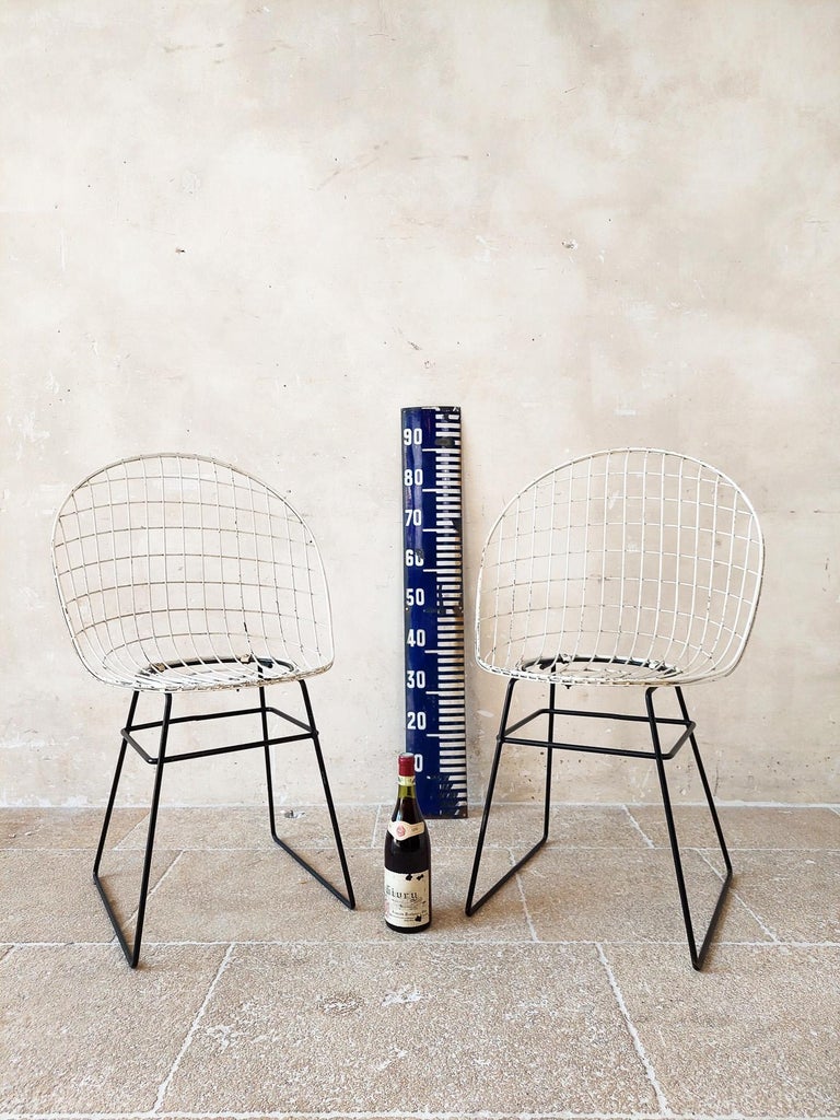 Pair of 1950s Pastoe wire chairs by Cees Braakman and Adriaan Dekker ...