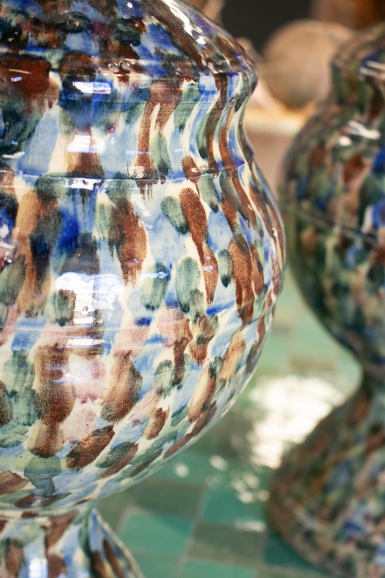 Pair of 1950s Spanish Nijar Painted Glazed Ceramic Finials at 1stDibs ...