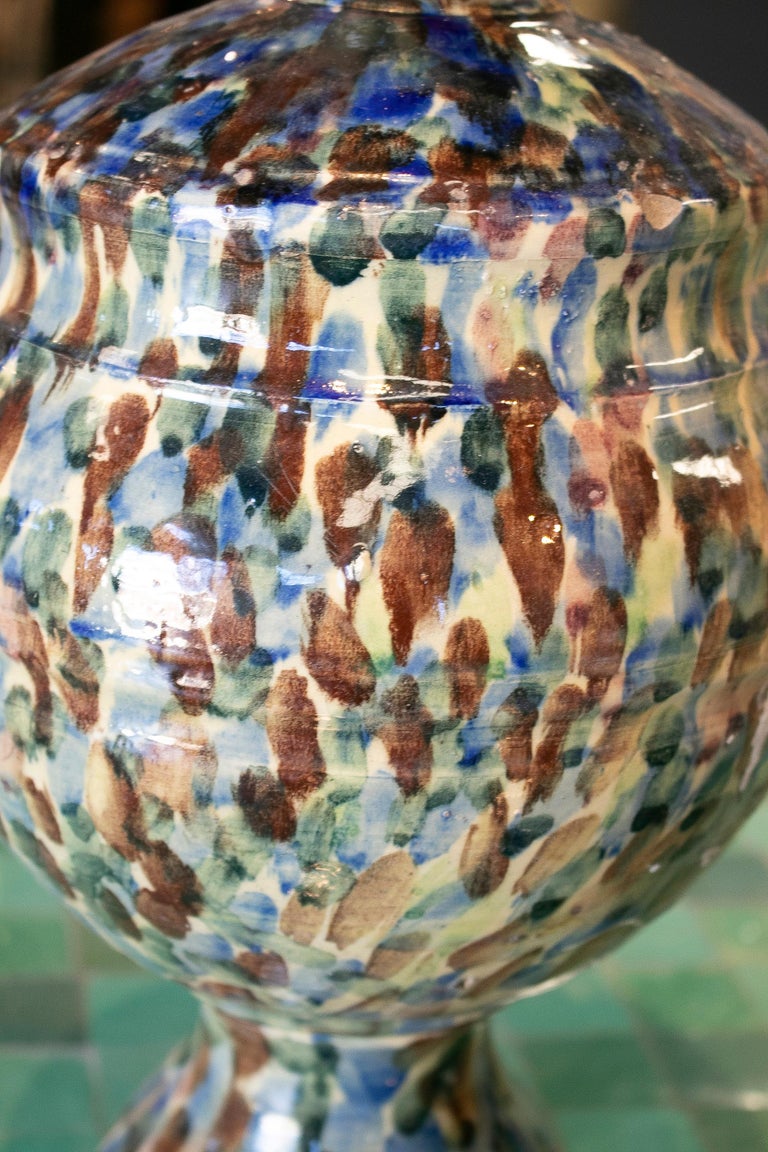 Pair of 1950s Spanish Nijar Painted Glazed Ceramic Finials at 1stDibs ...