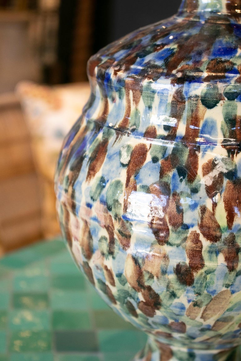 Pair of 1950s Spanish Nijar Painted Glazed Ceramic Finials at 1stDibs ...
