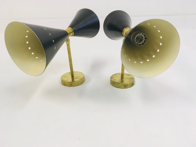 Pair of 1950s Style Italian Diabolo Wall Lights For Sale at 1stDibs