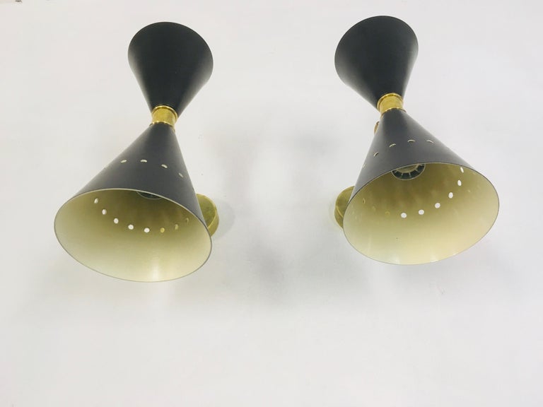 Pair of 1950s Style Italian Diabolo Wall Lights For Sale at 1stDibs