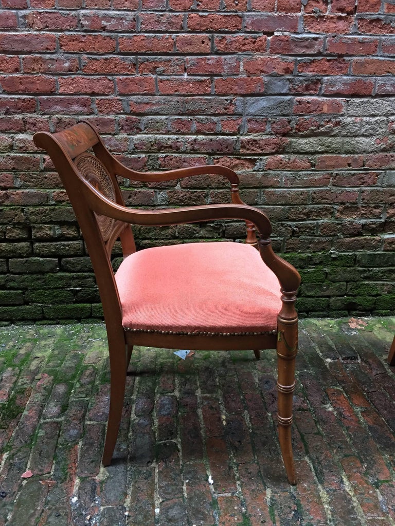 Pair of 1960s Adam Neoclassical Style Sunflower Armchairs at 1stDibs