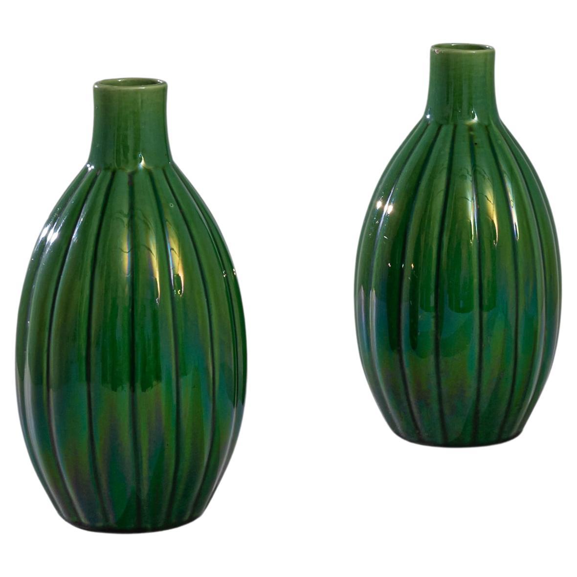 1960s Giovanni DeSimone Ceramic Vase of Two People at 1stDibs