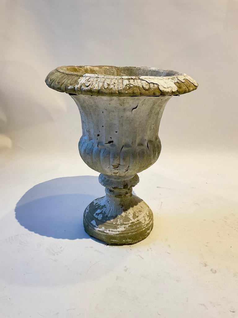 Pair of 1960s Concrete Urn Planters For Sale at 1stDibs