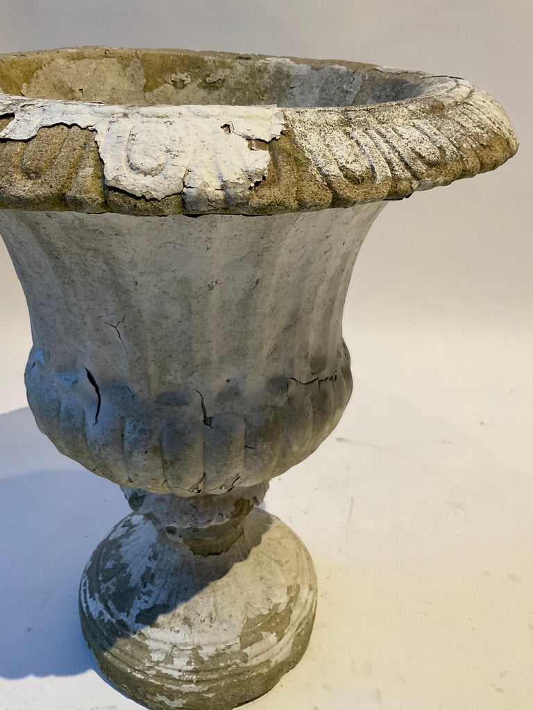 Pair of 1960s Concrete Urn Planters For Sale at 1stDibs