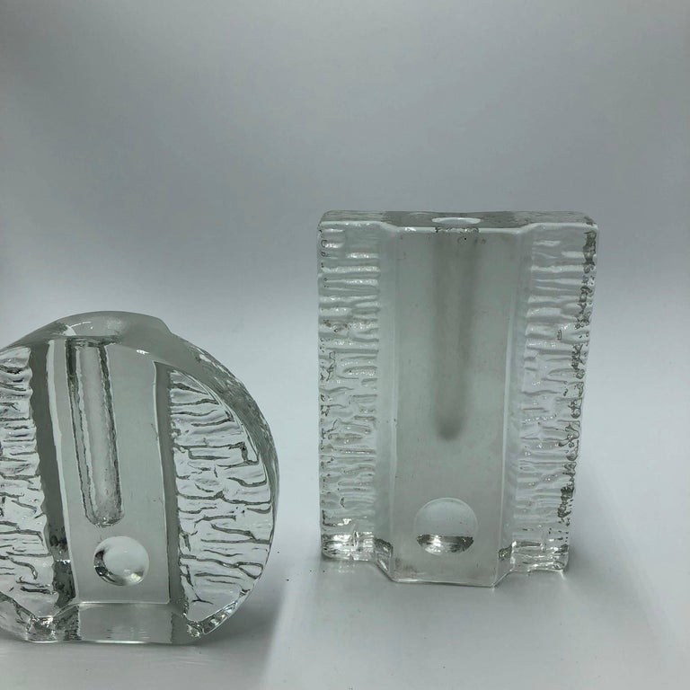 Pair of 1960s German Walther Glass Solifleur Vases at 1stDibs