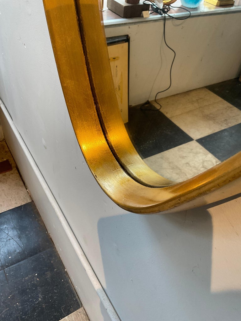 Pair of 1960s Italian Oval Deep Framed Gilt Wood Mirrors For Sale at ...