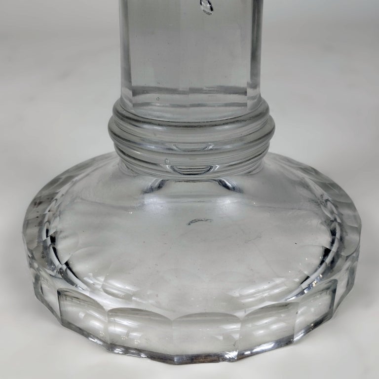 Pair of 1960's Lead Cut Glass Table Lamps For Sale at 1stDibs