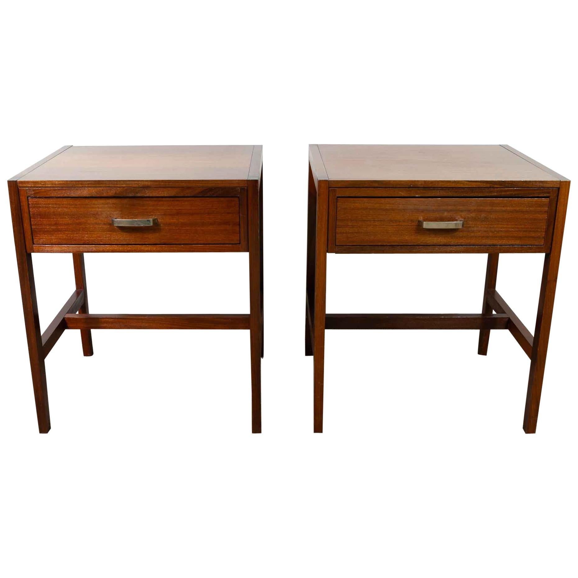 Pair of 1960s Single Drawer Walnut Bedside Tables Heals of London at ...