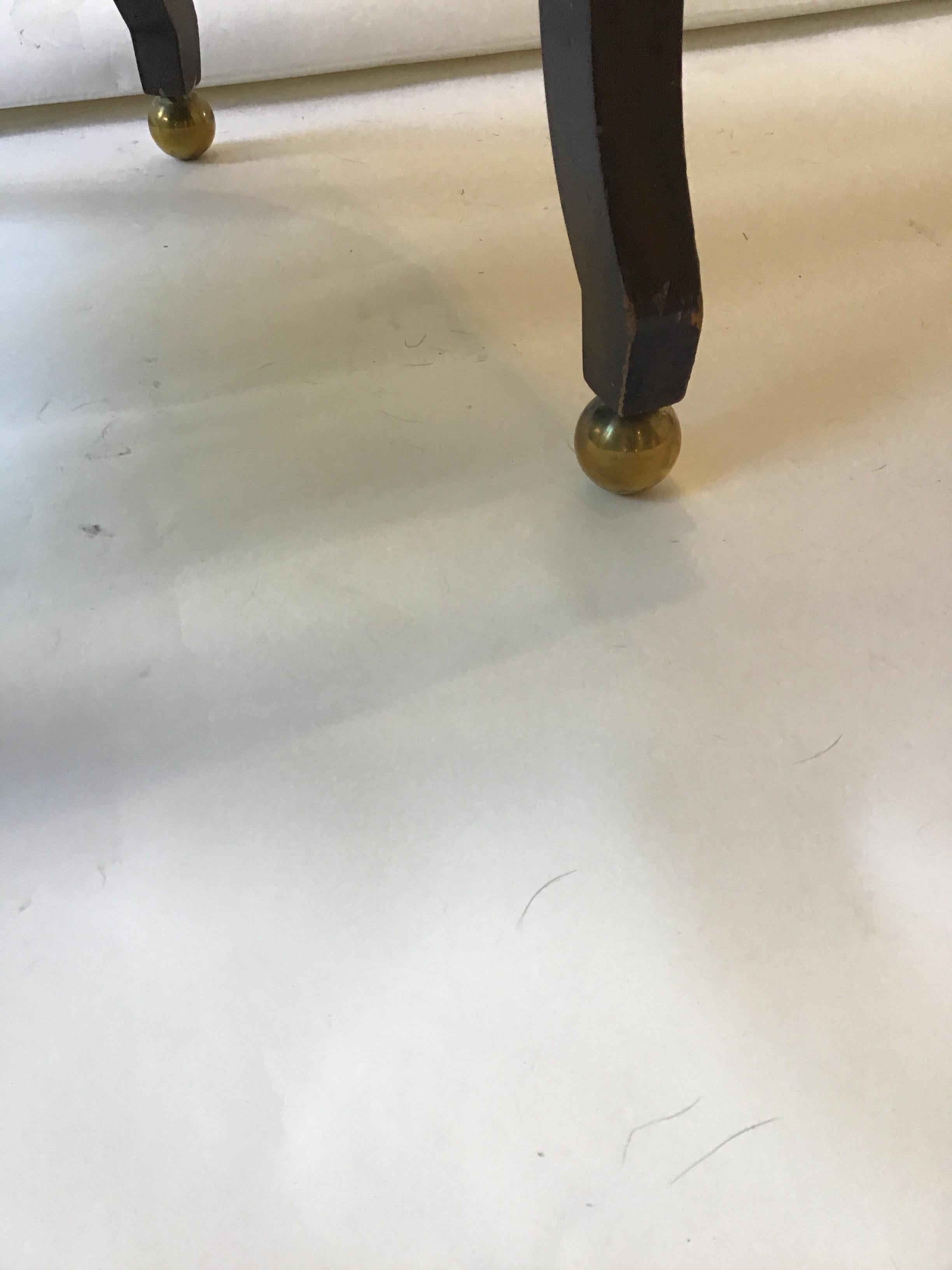 Pair of 1960s Spoon Back Chairs with Brass Ball Feet For Sale at ...