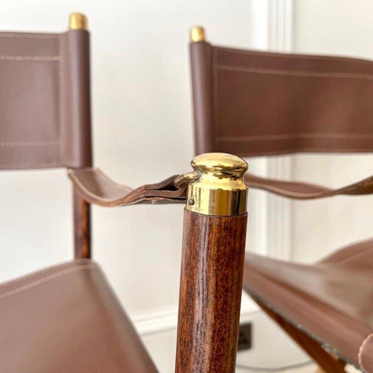 Pair of 1960s Valmazan Folding Campaign Chairs For Sale at 1stDibs