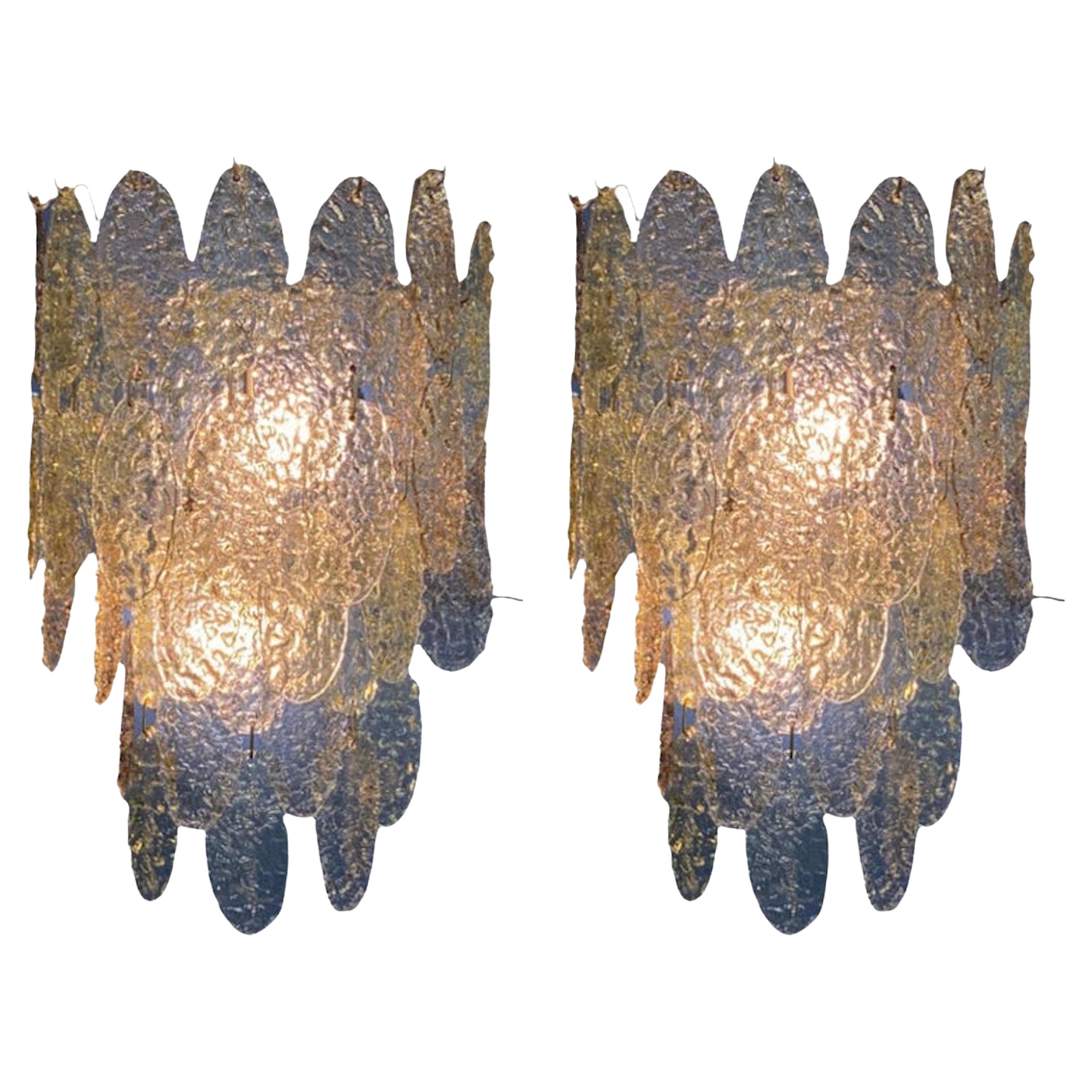 Two Italian Glass Disk Wall Sconces by Vistosi at 1stDibs