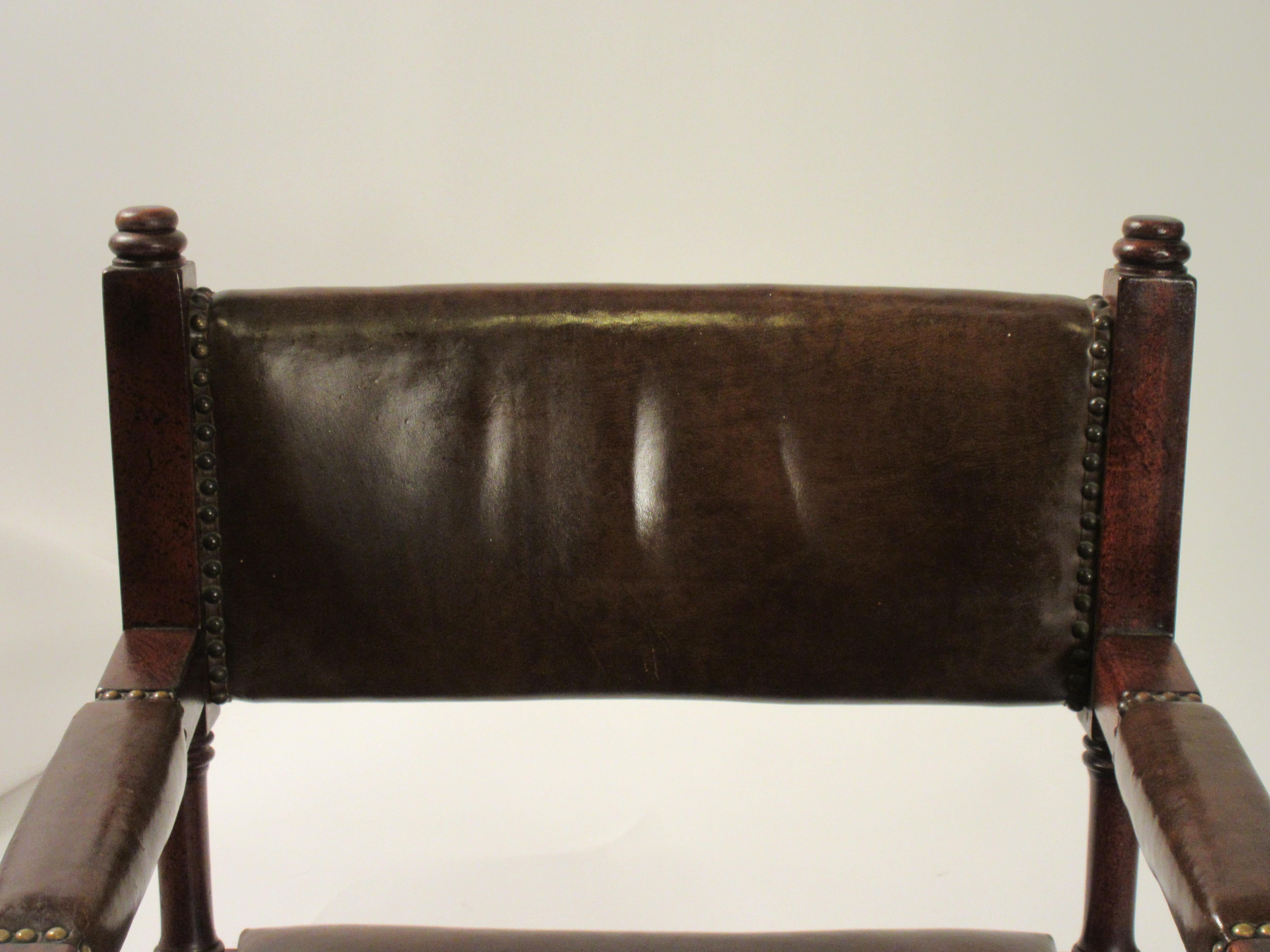 Pair of 1960s Wood Campaign Chairs at 1stDibs