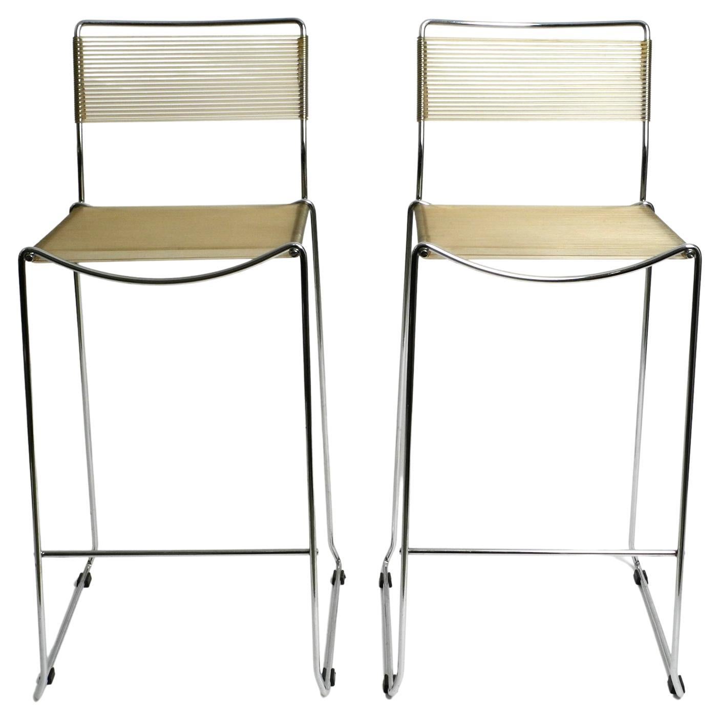 Pair of 1970s chrome spaghetti bar stools by Giandomenico Belotti for ...
