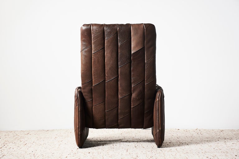 Pair of 1970s De Sede Patchwork Buffalo Leather Reclining Lounge Chairs ...