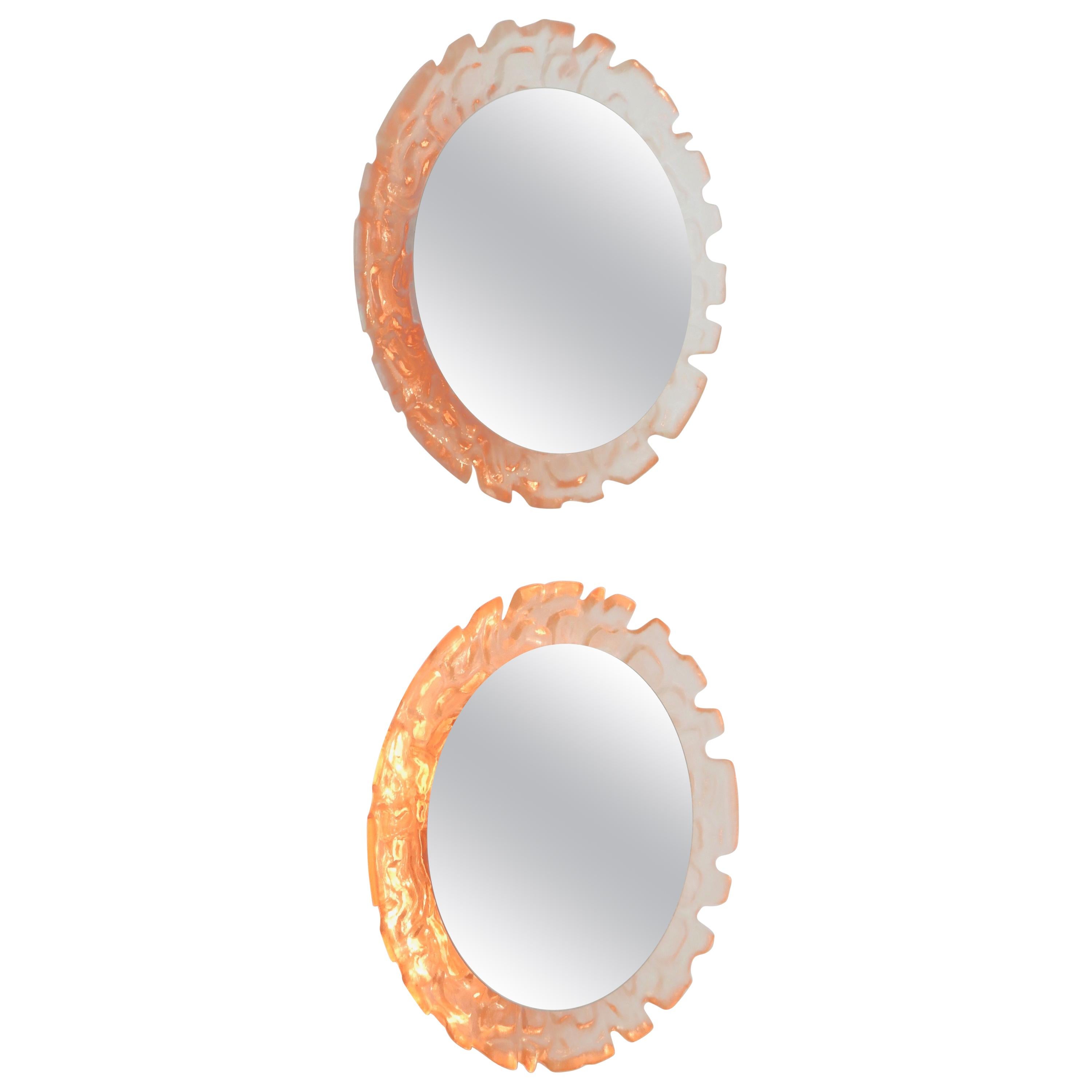 Vintage 70s Large Illuminated Steve Chase Lucite Glam "Planet" Mirror ...