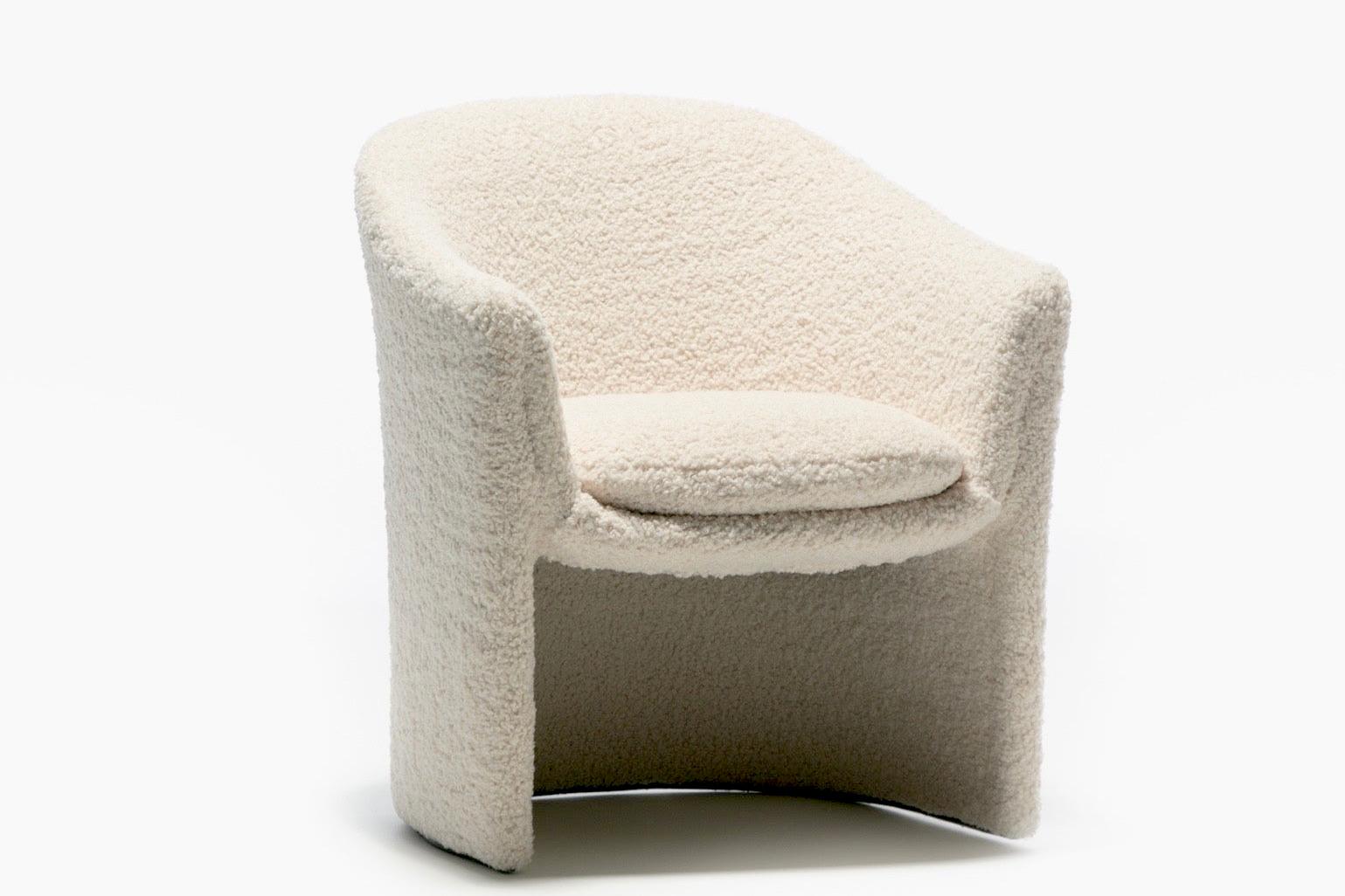 Pair of 1970s Sculptural Dunbar Chairs in Ivory Bouclé at 1stDibs