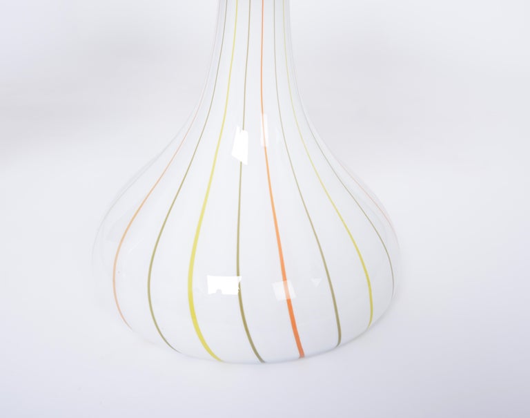 Pair of 1970s Tall White Glass Table Lamps Model "Candy" by Holmegaard ...