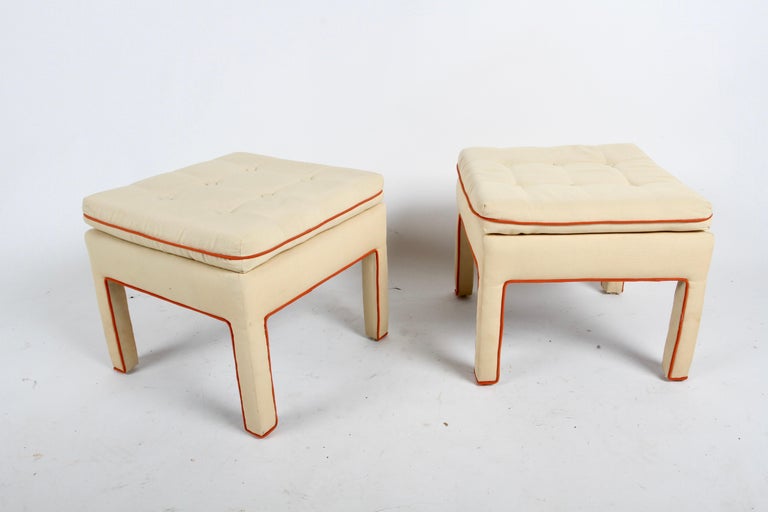 Pair of 1980s Billy Baldwin Style Pillow Top Tufted Fully Upholstered ...
