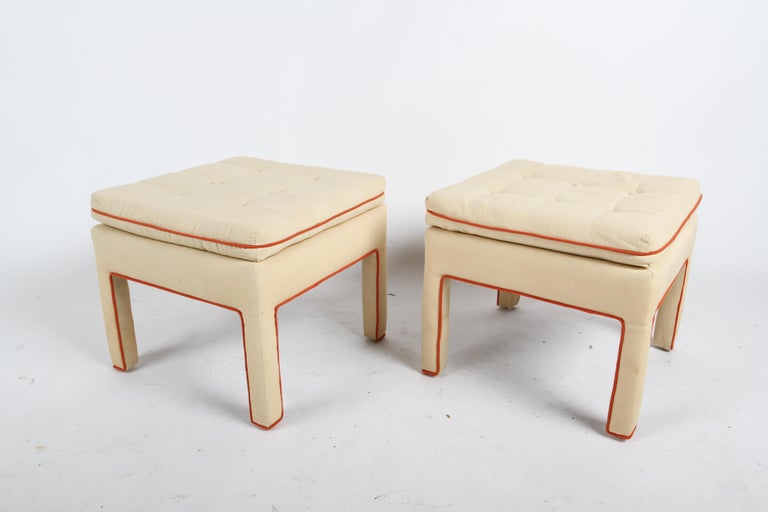 Pair of 1980s Billy Baldwin Style Pillow Top Tufted Fully Upholstered ...