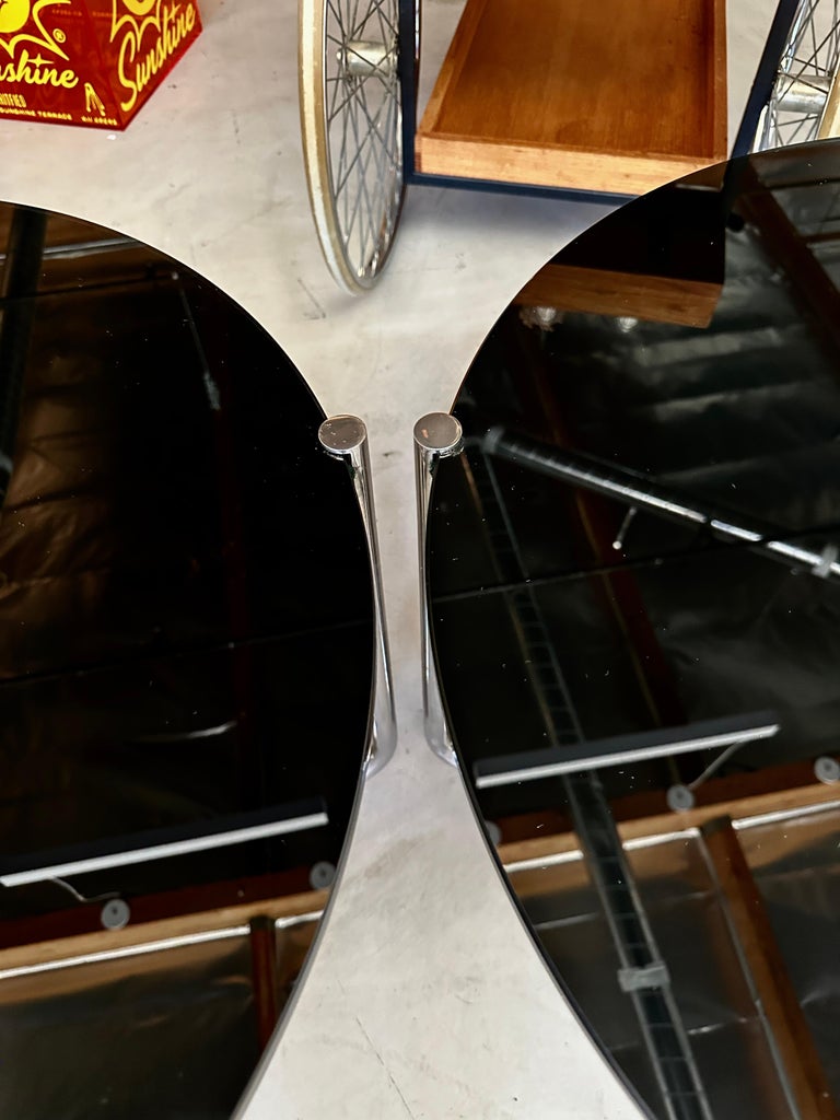 Pair of 1980’s Black Glass Ludwig Mies van der Rohe Mr Tables by Knoll ...