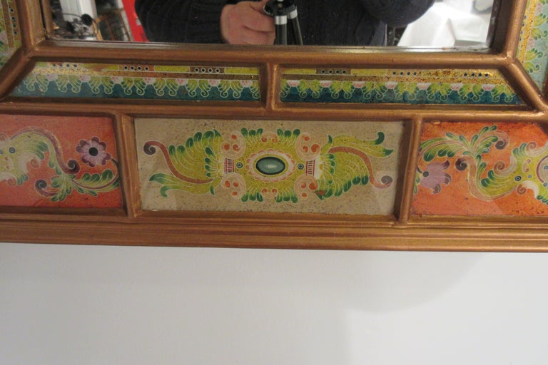 Pair of 1980s Colorful Reverse Painted Mirrors at 1stDibs