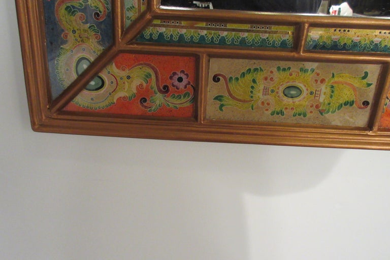 Pair of 1980s Colorful Reverse Painted Mirrors at 1stDibs