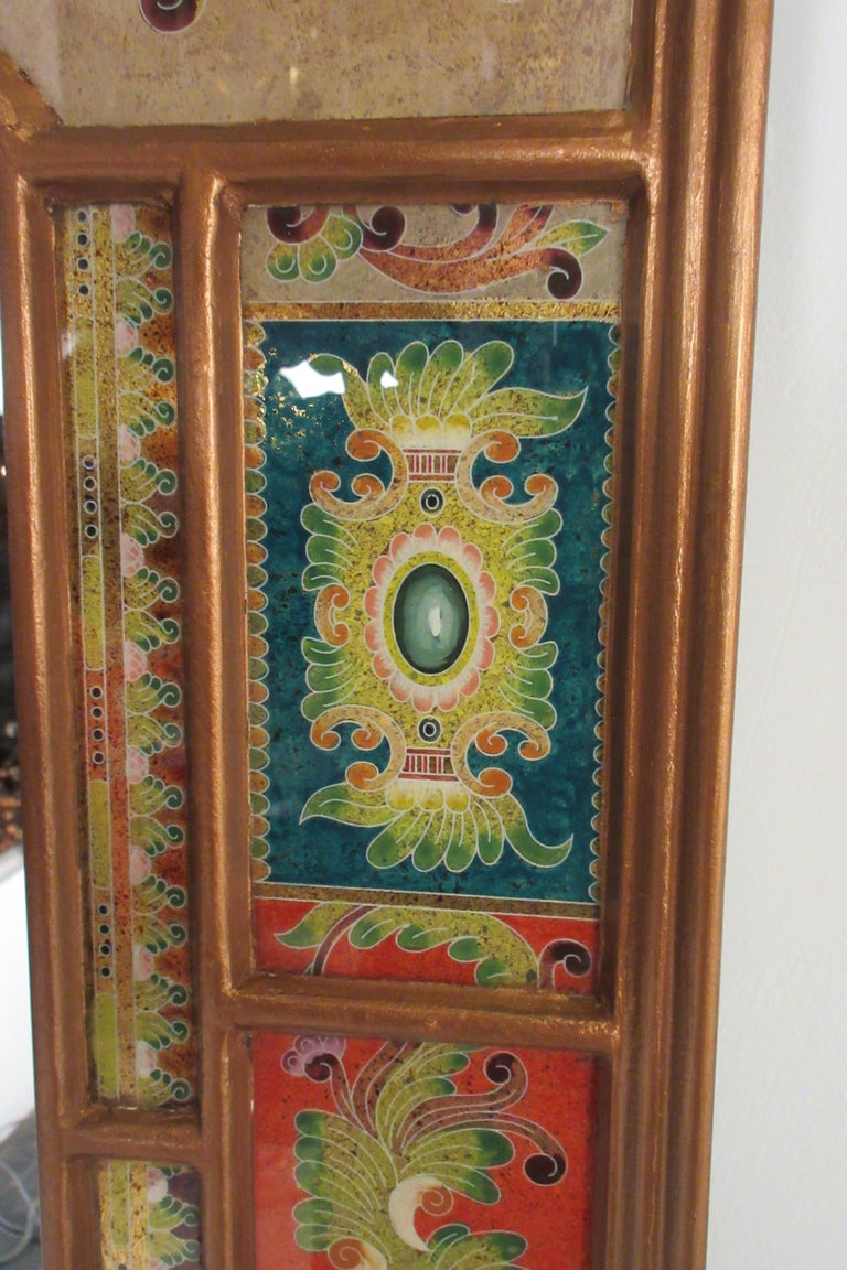 Pair of 1980s Colorful Reverse Painted Mirrors at 1stDibs