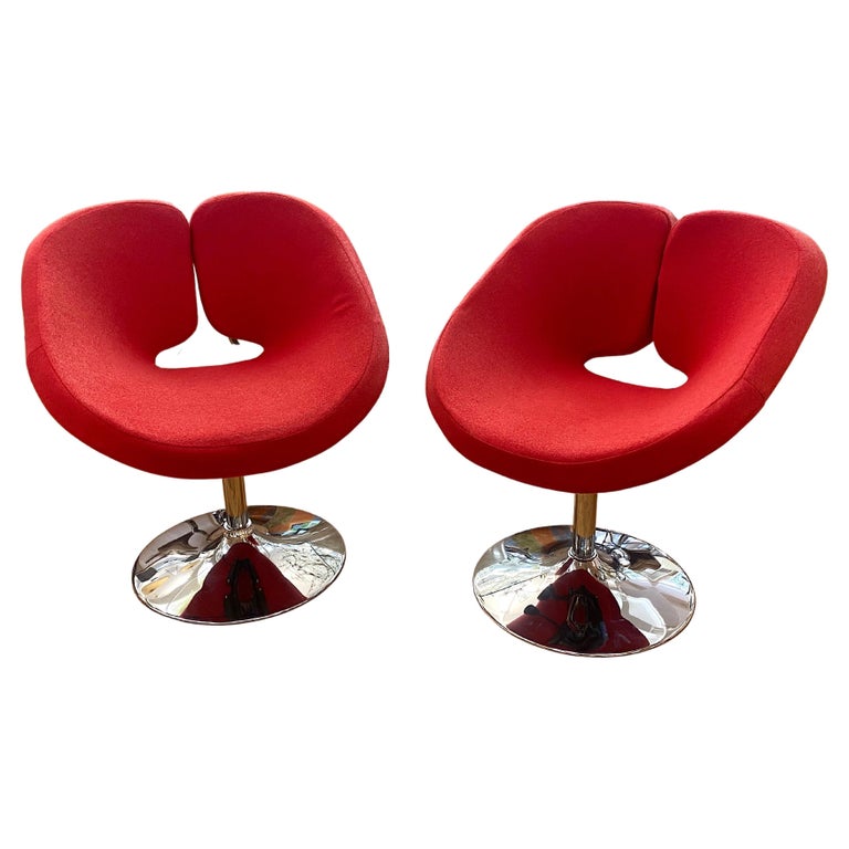 Pair of 1980s Modern Design Adjustable Red Ribbon Chairs For Sale at ...