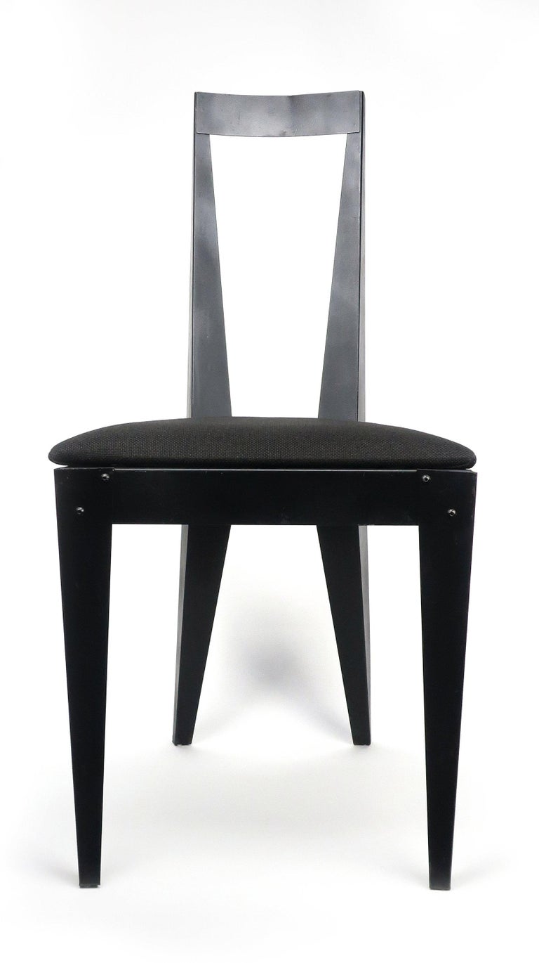 Pair of 1980s Post Modern Angular Metal Chairs at 1stDibs
