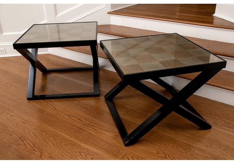 Pair of 1980s X-Base Gilt Top End Tables For Sale at 1stDibs | 1980s ...