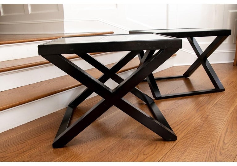 Pair of 1980s X-Base Gilt Top End Tables For Sale at 1stDibs | 1980s ...