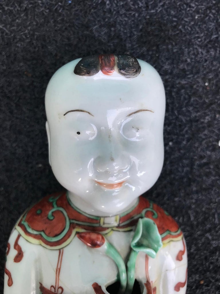 Pair of 19th-20th Century Chinese Porcelain Hoho Boys, Unmarked For ...