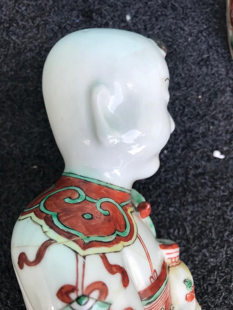 Pair of 19th-20th Century Chinese Porcelain Hoho Boys, Unmarked For ...