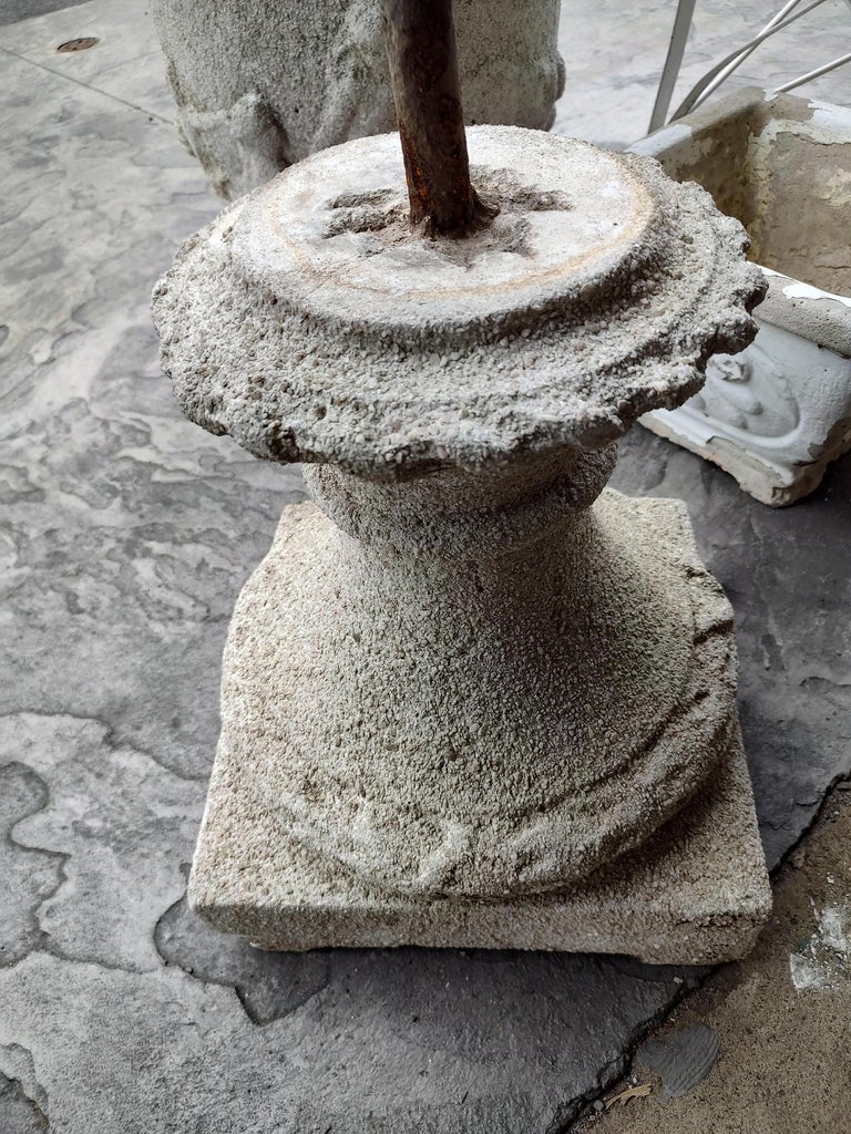 Pair of 19thC Cast Stone and Shell with Bas Relief Tall Jardineres ...