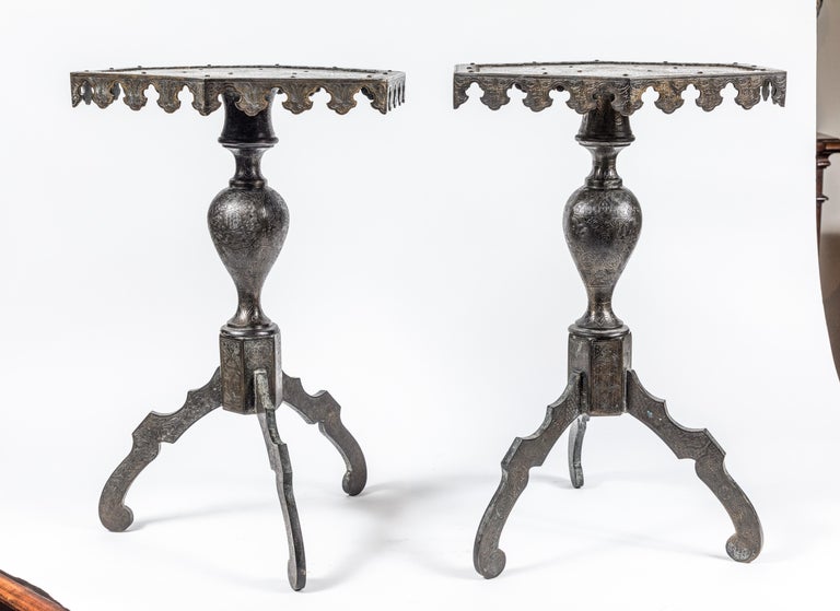 Pair of 19th Century, Solid Bronze, Arabic Side Tables For Sale at ...