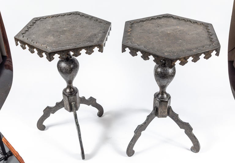 Pair of 19th Century, Solid Bronze, Arabic Side Tables For Sale at ...