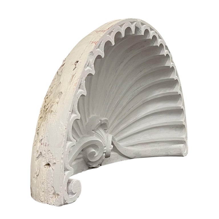 Pair of 19th Century American Plaster Shell Niche or Door Caps For Sale ...